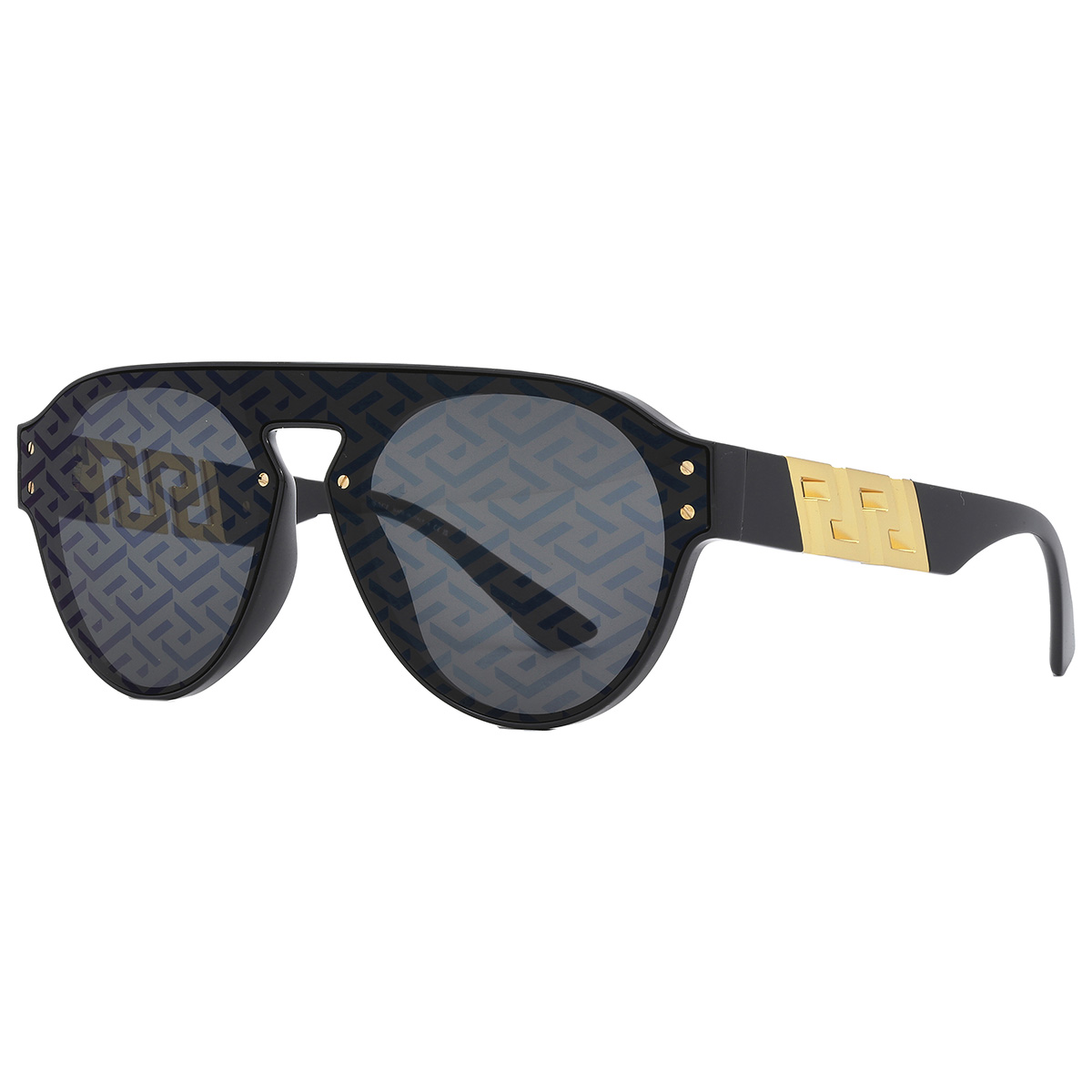Versace Dark Gray Monogram Blue Square Men's Sunglasses VE4420 GB1/F 44 ...