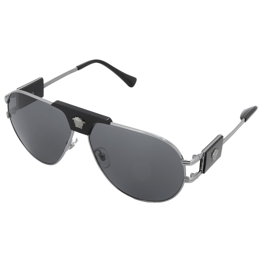 Versace Dark Grey Pilot Men's Sunglasses VE2252 100187 63 8056597729956 ...