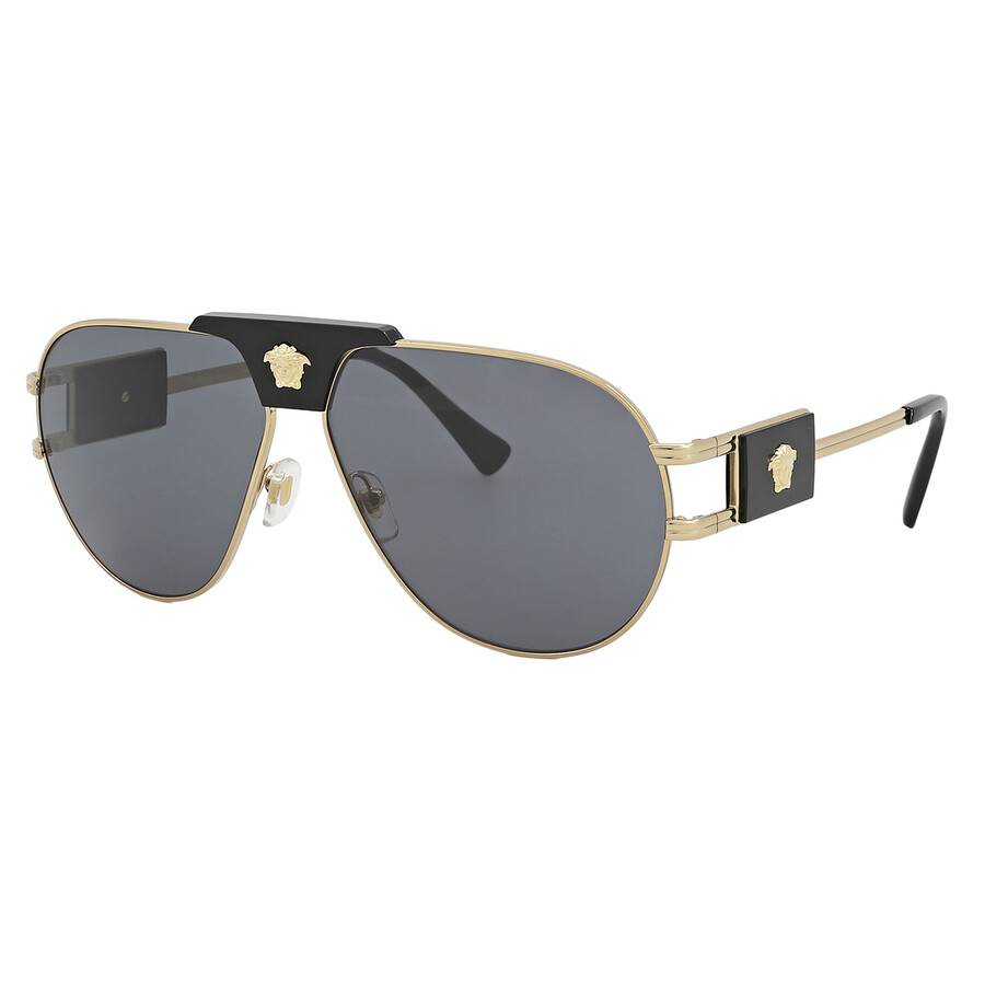 Versace Dark Grey Pilot Men's Sunglasses VE2252 100287 63 8056597729970 ...
