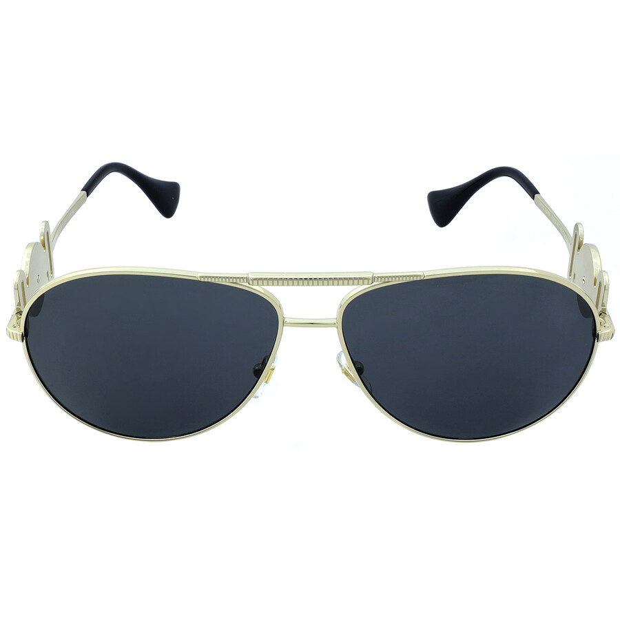 Versace Dark Grey Pilot Unisex Sunglasses VE2249 100287 65 ...