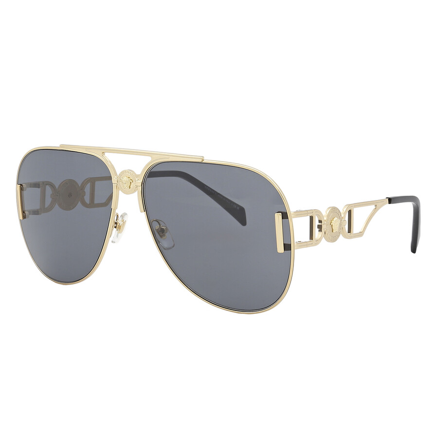 Versace Dark Grey Pilot Unisex Sunglasses VE2255 100287 63 ...