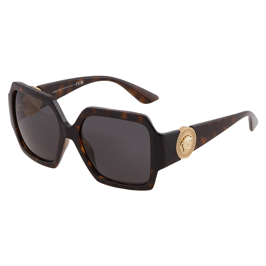 Versace Dark Grey Square Ladies Sunglasses VE4453 108/87 56 ...