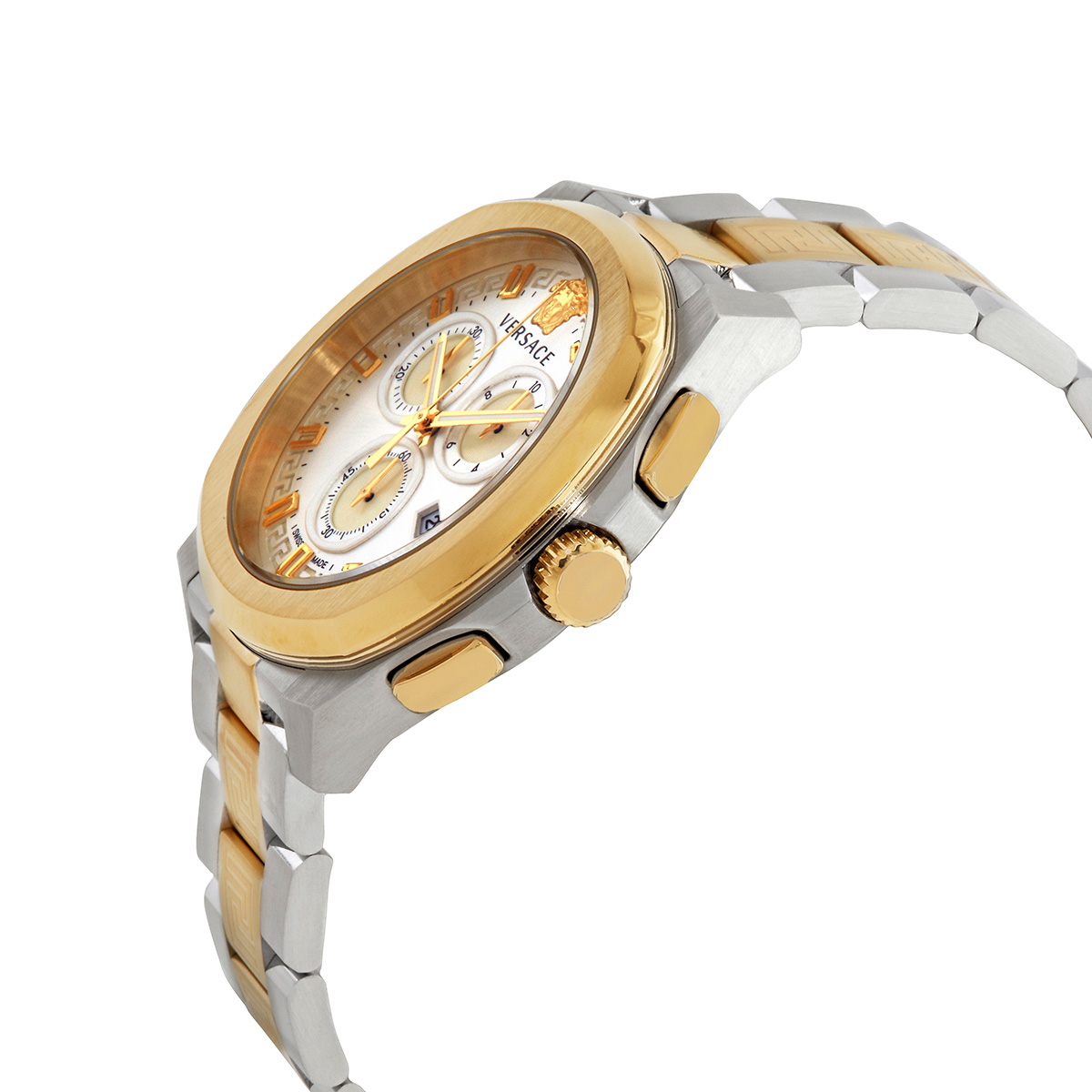 Versace Geo Chronograph Quartz Silver Dial Two-Tone Men's Watch ...