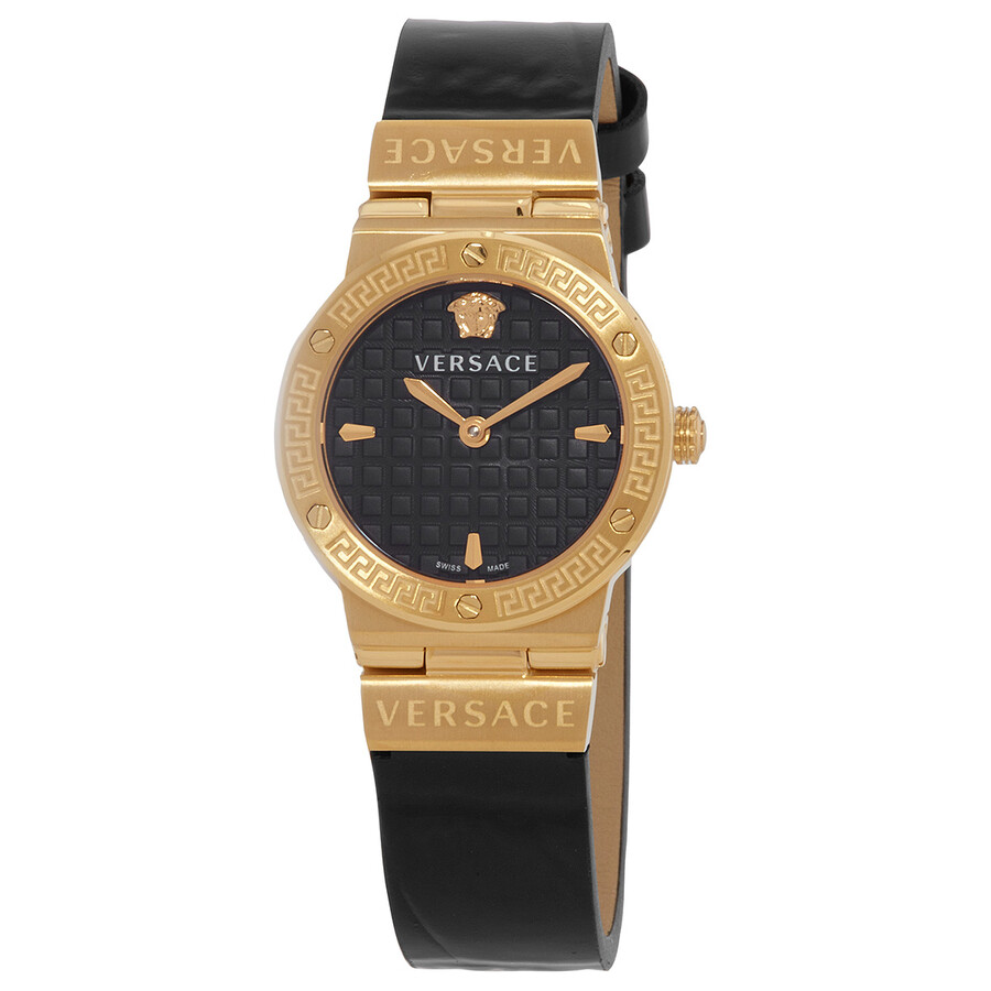 Versace Greca Logo Mini Quartz Black Dial Ladies Watch VEZ100221 ...