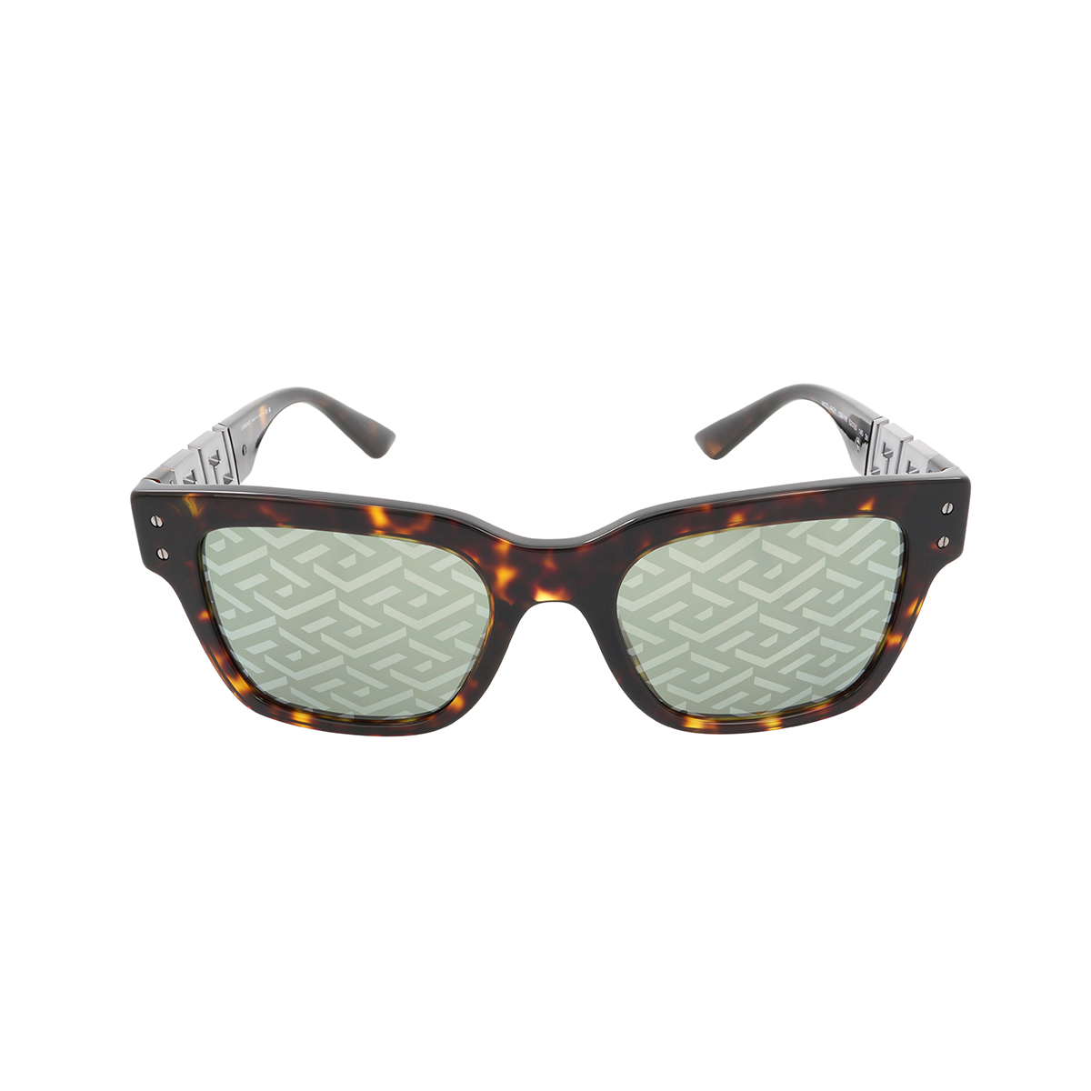 Versace Green Monogram Silver Square Men's Sunglasses VE4421 108/V8 52 ...