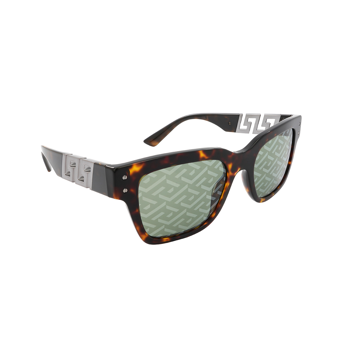 Versace Green Monogram Silver Square Men's Sunglasses VE4421 108/V8 52 ...
