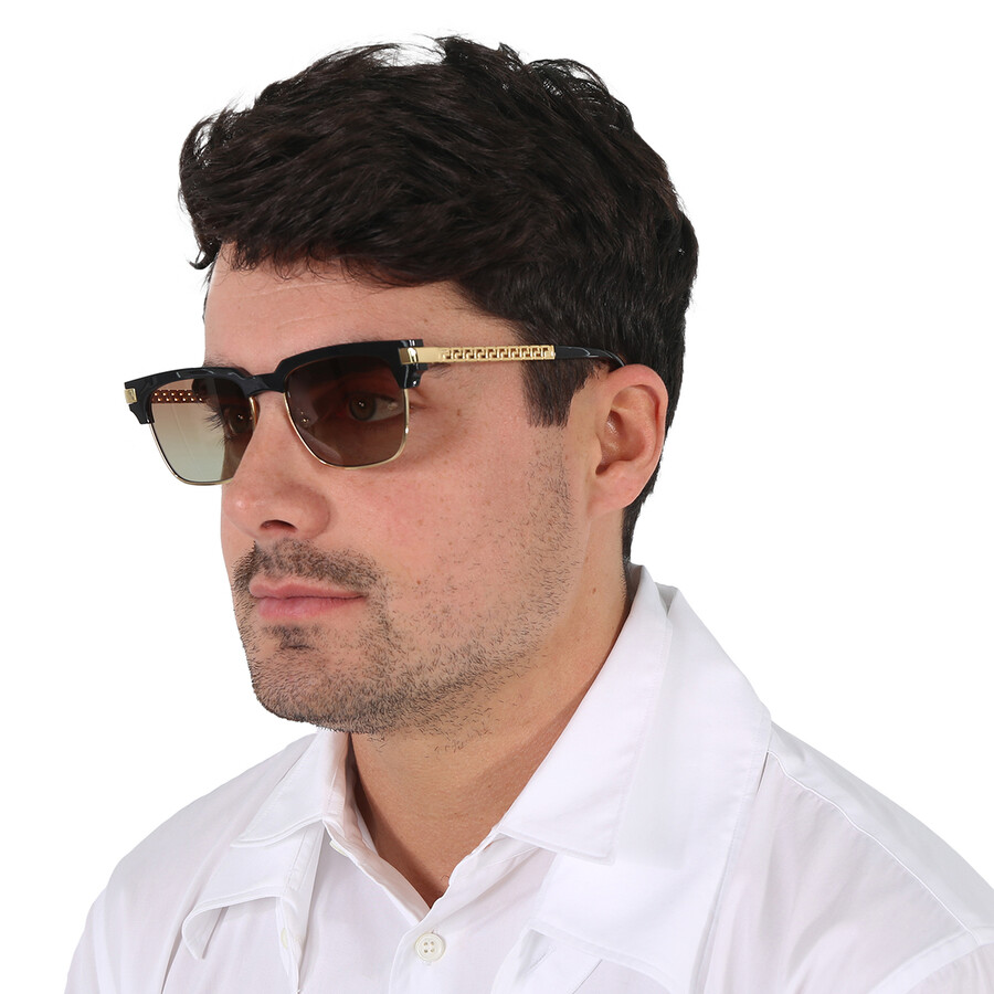 Versace Green/Brown Square Men's Sunglasses VE4447 GB1/E8 55 ...