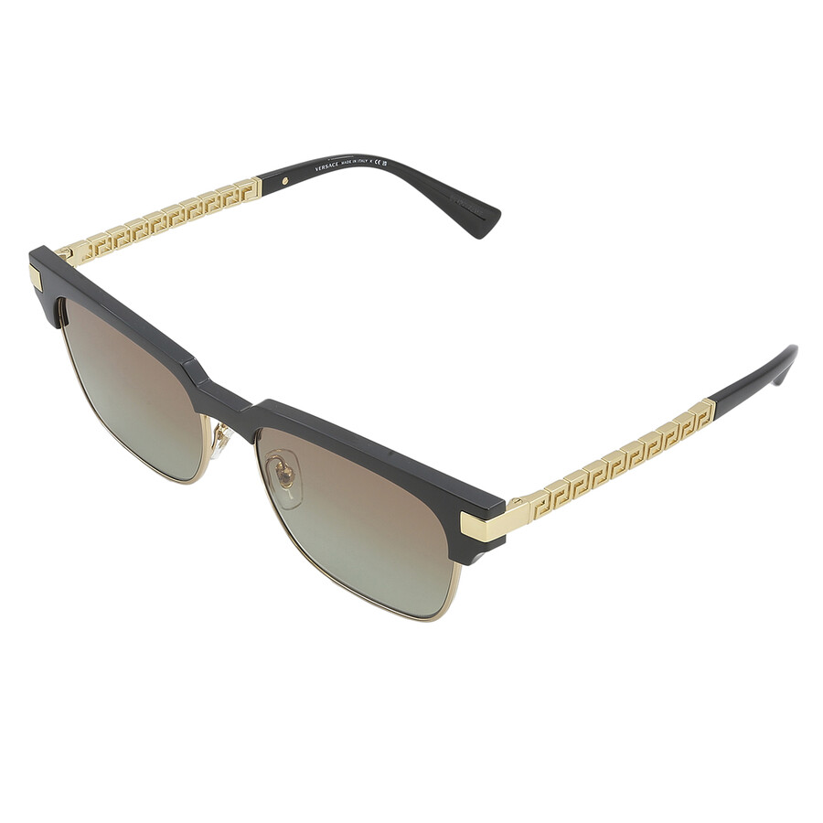 Versace Green/Brown Square Men's Sunglasses VE4447 GB1/E8 55 ...