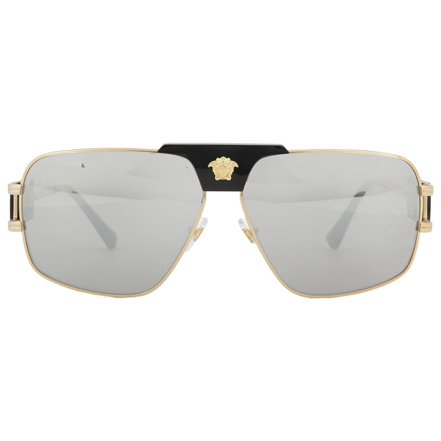 Versace Grey Mirror Silver Navigator Men's Sunglasses VE2251 10026G 63 ...