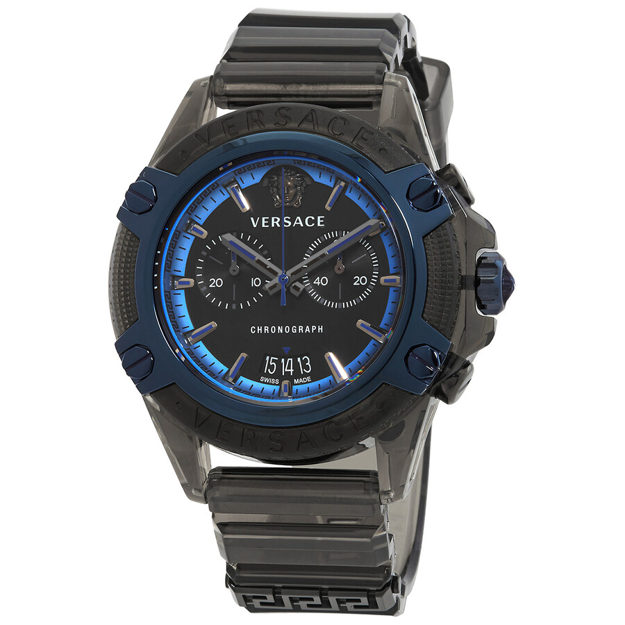 Versace Icon Active Chronograph Quartz Black Dial Men's Watch VEZ700622 ...