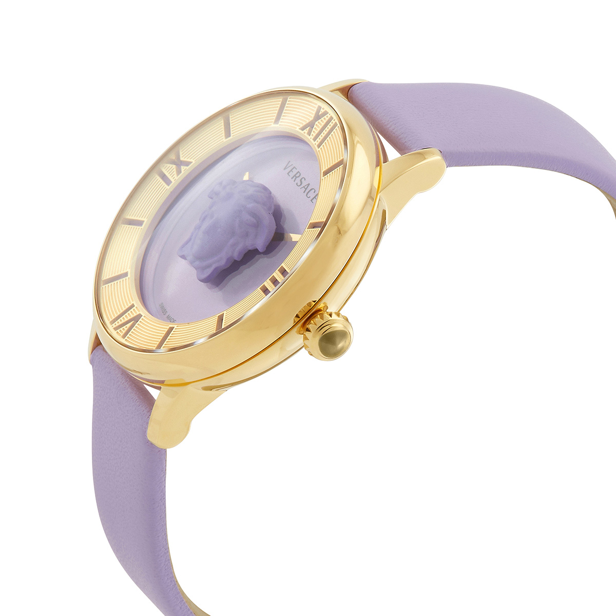 Versace La Medusa Quartz Lilac Dial Ladies Watch VE2R00522 ...
