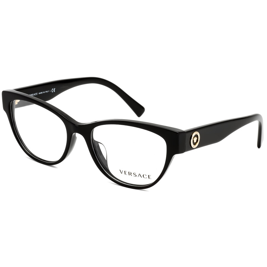 Versace Ladies Black Square Eyeglass Frames VE3287AGB153 8056597221795 ...