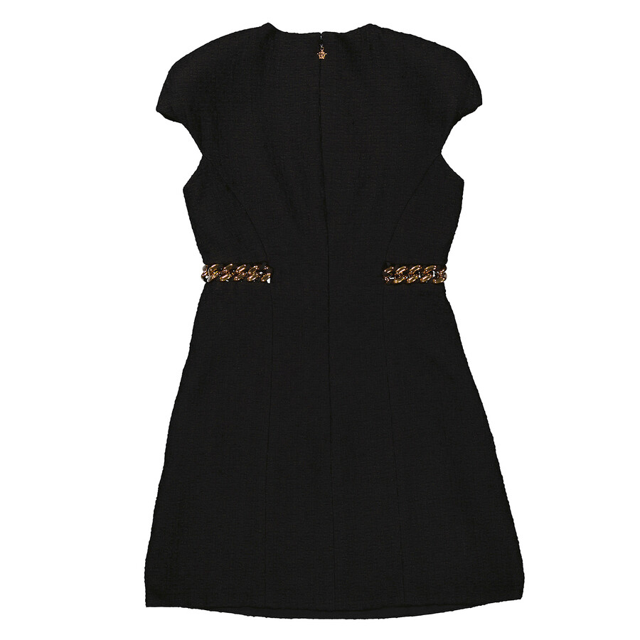 Versace Ladies Black Woven Chain-Link Mini Shift Dress, Brand Size 36 ...
