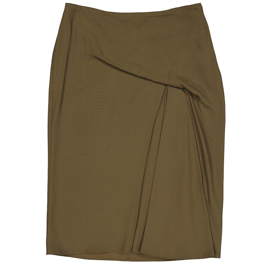 Versace Ladies Caramel Draped Midi Skirt, Brand Size 40 (US Size 4 ...