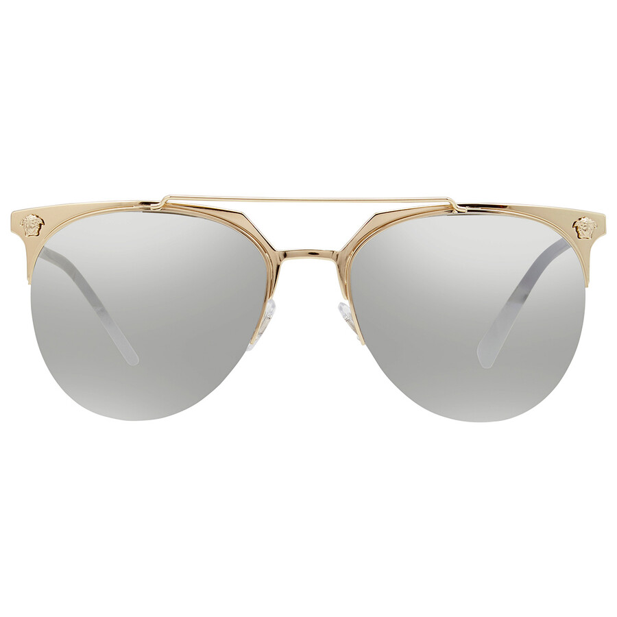 Versace Light Grey Mirror Round Men's Sunglasses VE2181 12526G 57 ...