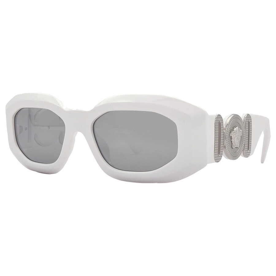 Versace Light Grey Mirror Silver Irregular Men's Sunglasses VE4425U 314 ...