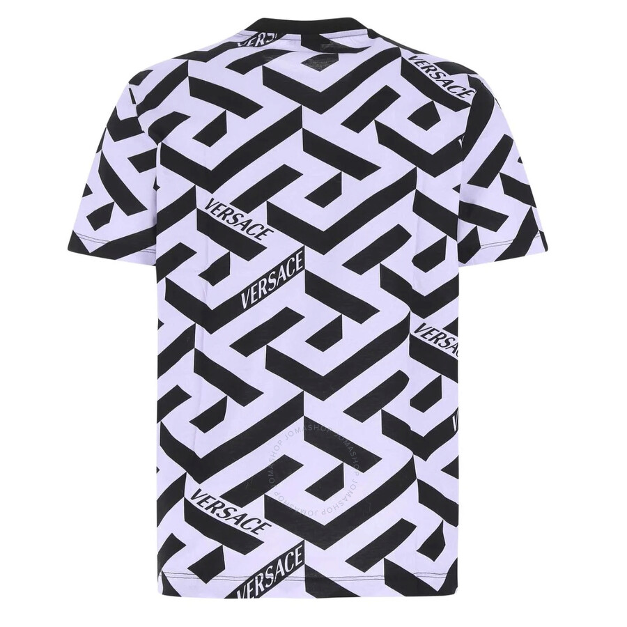 Versace Men's Greca Monogram Print Cotton T-shirt, Size X-Large 1003393 ...