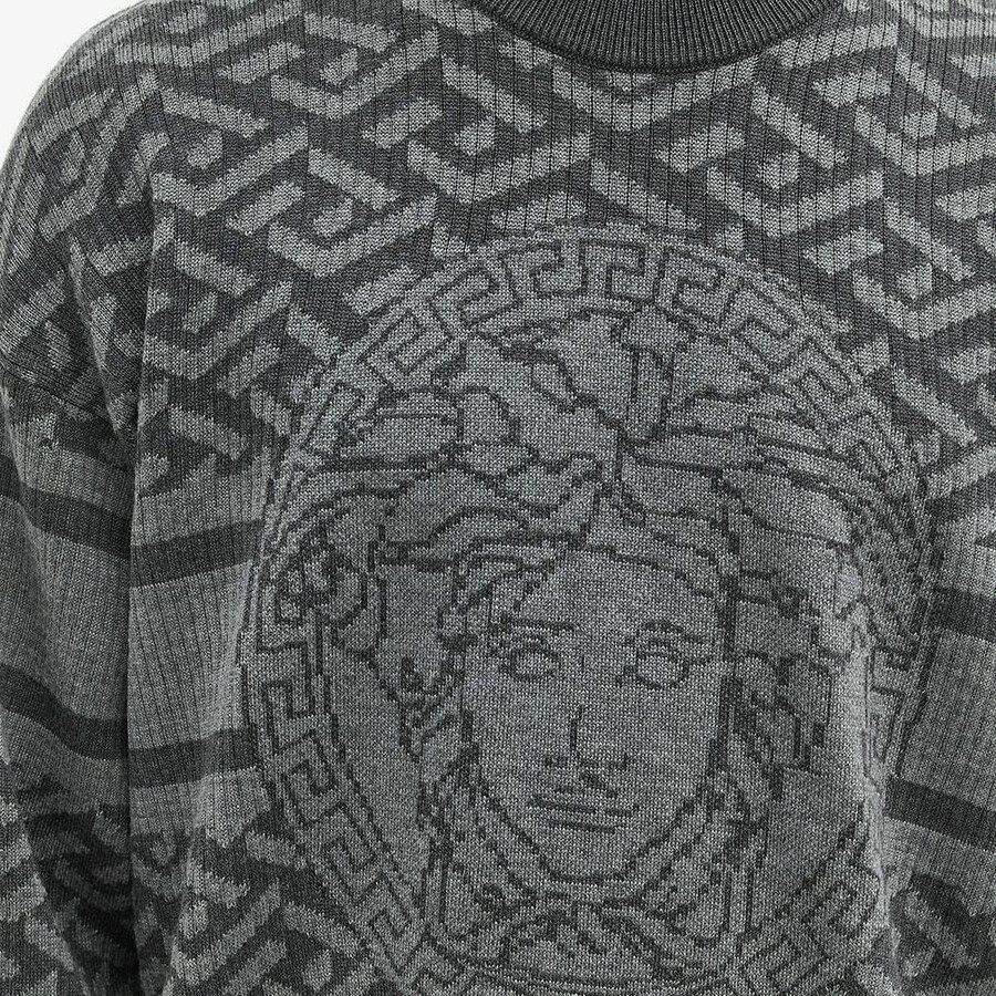 Versace Men's La Greca Medusa Monogram Jacquard Jumper, Brand Size 48 ...