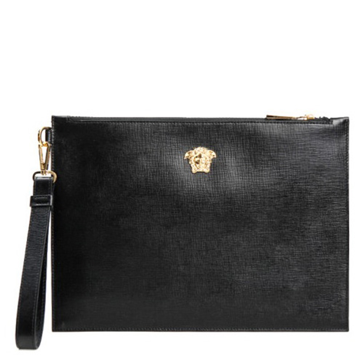 Versace Men's Medusa Black Leather Clutch Bag DP85102 DCASP D41OH ...