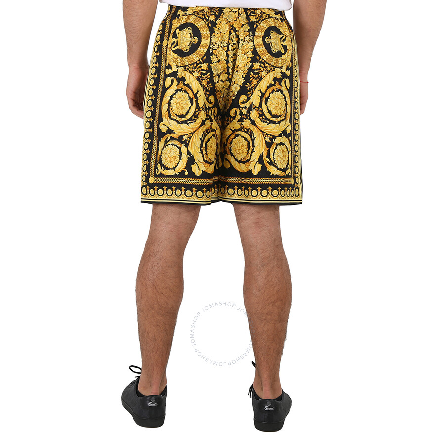 Versace Men's Silk Twill Barocco Print Shorts, Brand Size 46 (US Size ...
