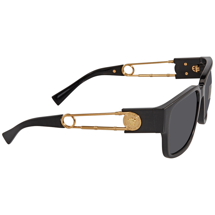 Versace Polarized Grey Rectangular Men's Sunglasses VE4412 GB1/81 57 ...