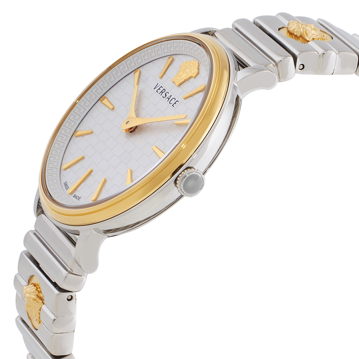 Versace V-Circle Logomania Quartz White Dial Ladies Watch VE8101419 ...