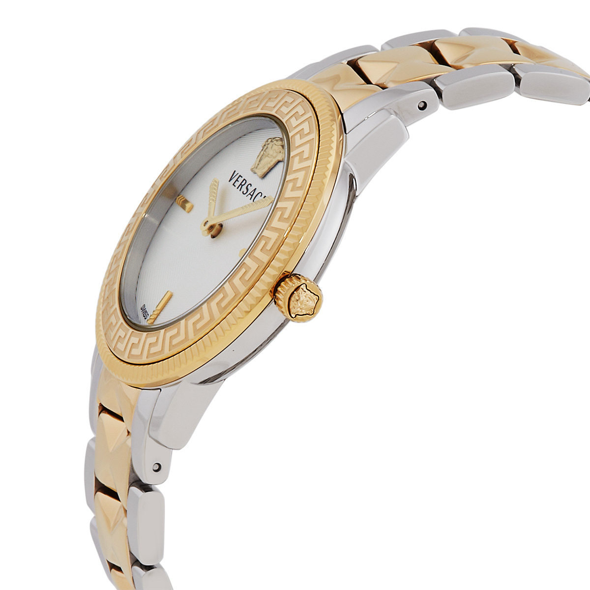 Versace V-Tribute Quartz Silver Dial Two-Tone Ladies Watch VE2P00422 ...