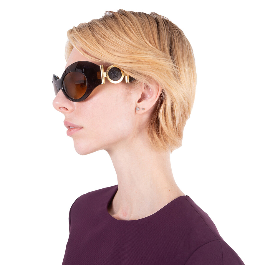 Versace Yellow Gradient Brown Irregular Ladies Sunglasses VE4462 54462L ...