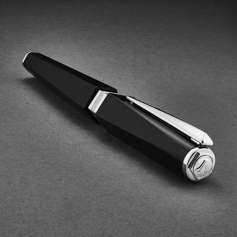 Visconti 'Pentagon' Black Medium Nib Fountain Pen KP14-01-FPM - Fine ...