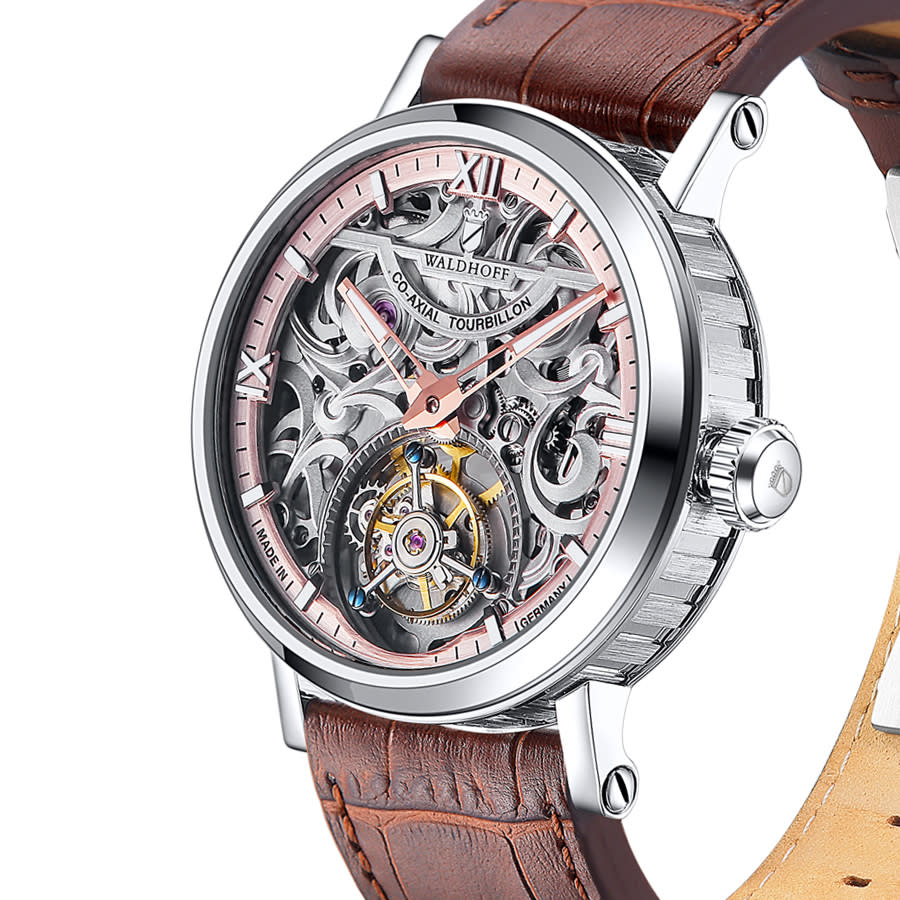 Waldhoff Metropolis Tourbillon Hand Wind Silver Dial Men's Watch ...