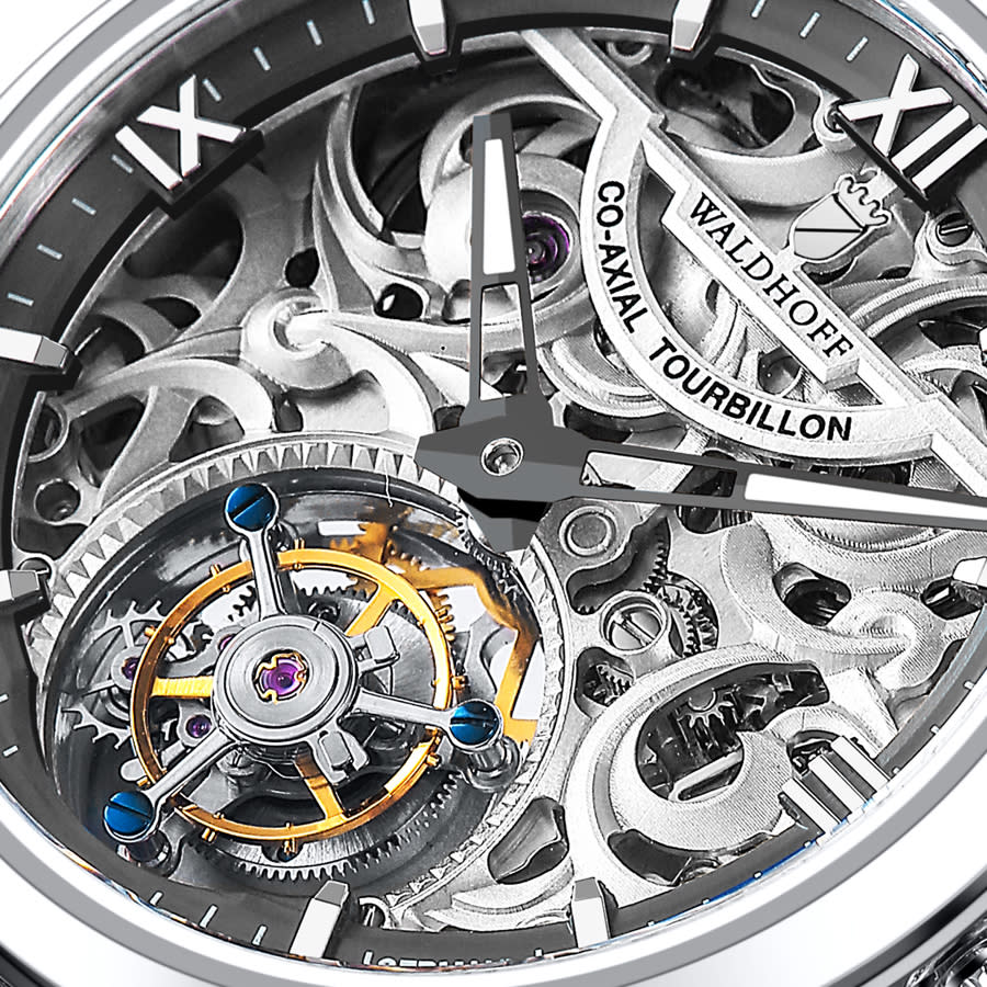 Waldhoff Metropolis Tourbillon Hand Wind Silver Dial Men's Watch MW ...