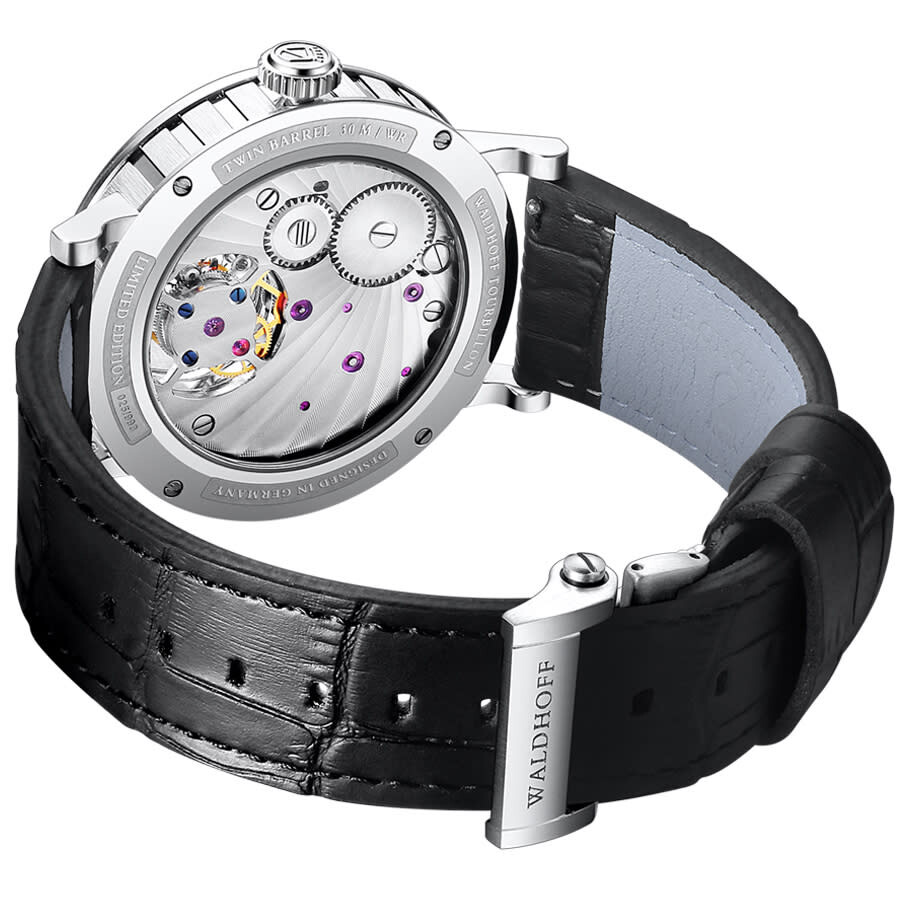 Waldhoff Ultramatic II Tourbillon Hand Wind Black Dial Men's Watch ...