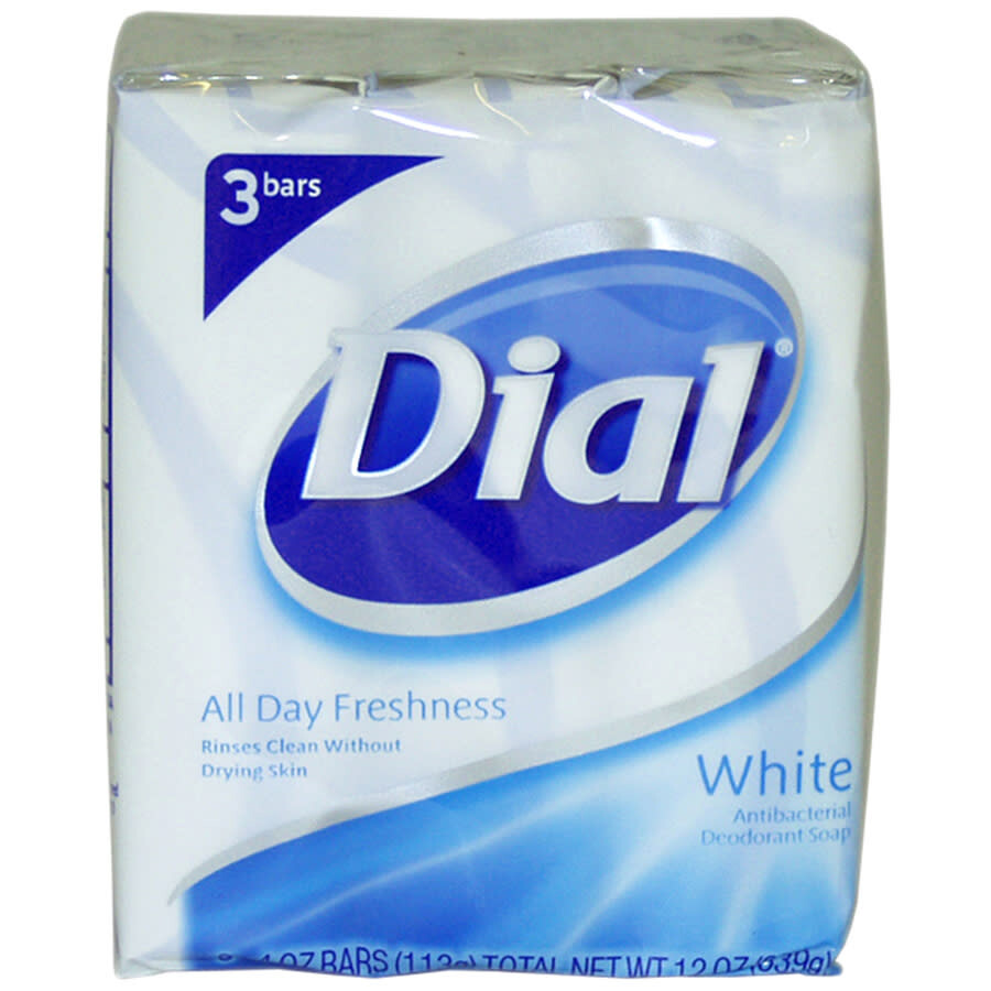 Dial White Antibacterial Deodorant Soap by Dial for Unisex - 3 x 4 oz ...