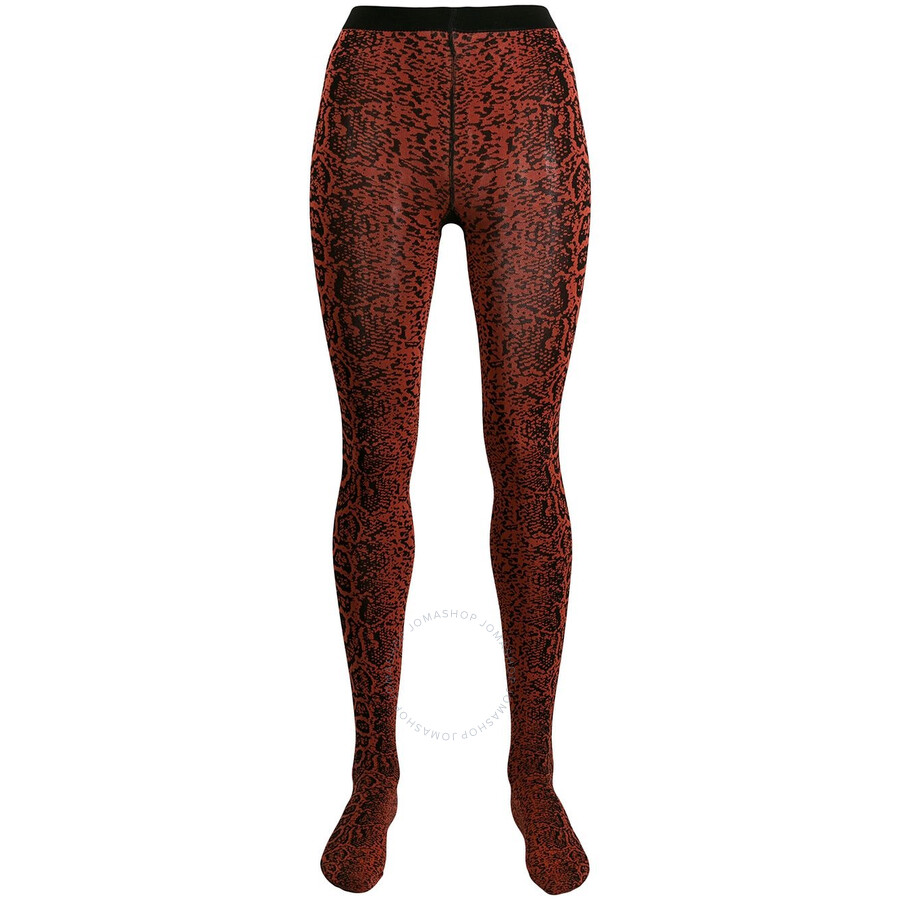 Wolford Ladies Blotched Snake Pattern Tights In Red Rust/Black, Size X ...