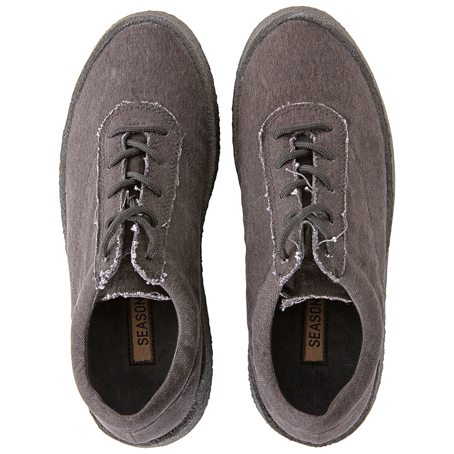 Yeezy Ladies Graphite Crepe Sneaker Washed canvas, Brand Size 35 ( US ...