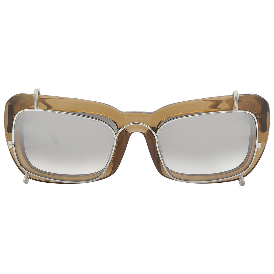 Yohji Yamamoto X Linda Farrow Clear Flash Rectangular Unisex Sunglasses ...