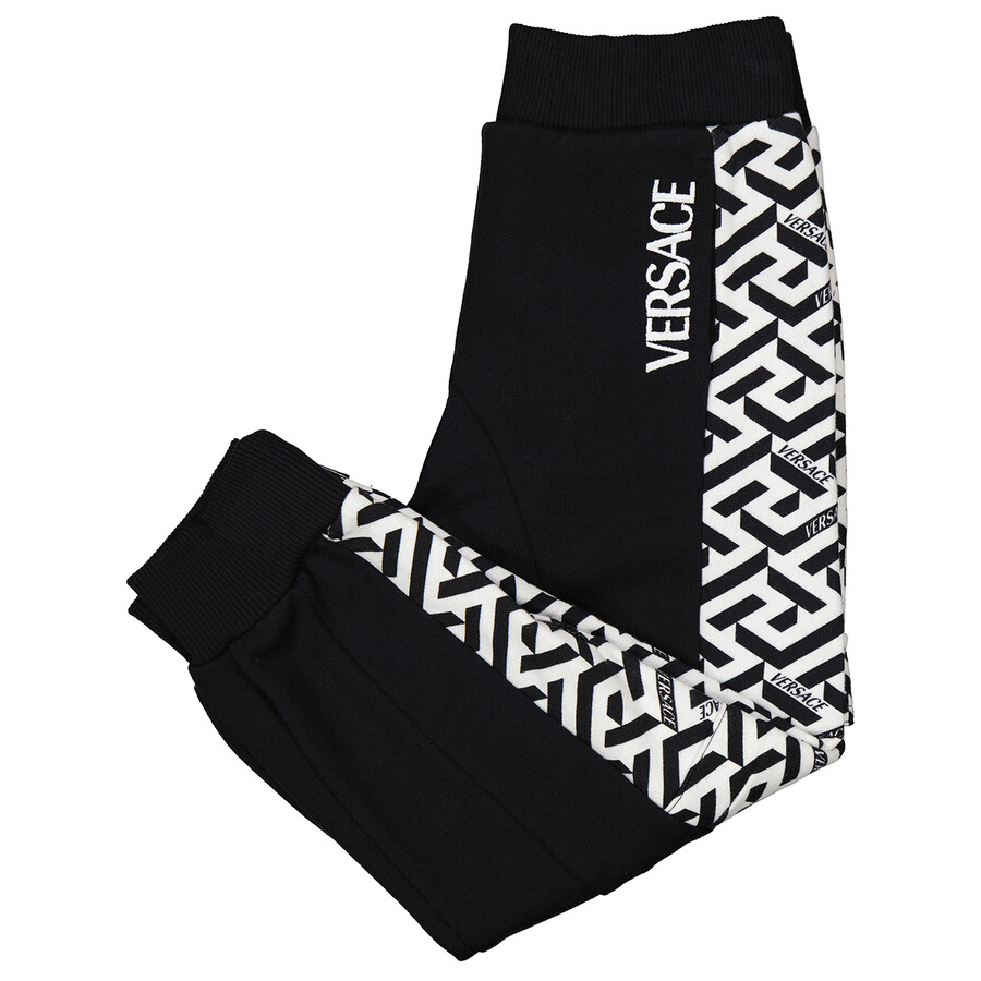 Young Versace Boys All Over Greca Logo Joggers, Size 4Y 1003036-1A04729-2B020 - Apparel - Jomashop