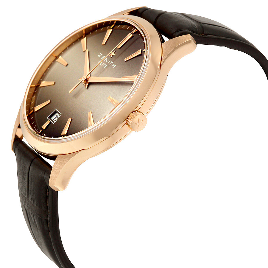 Zenith Captain Central Second Grey Dial Brown Leather Men's Watch 18. ...