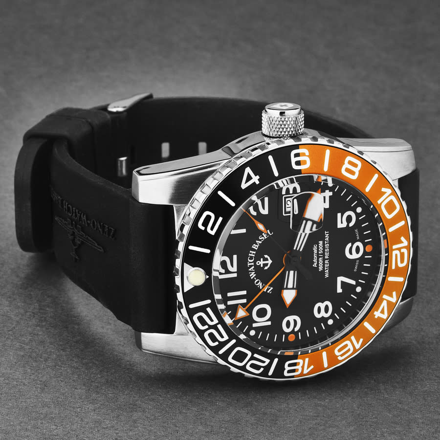 Zeno Airplane Diver World Time Automatic Black Dial Men's Watch 6349GMT ...