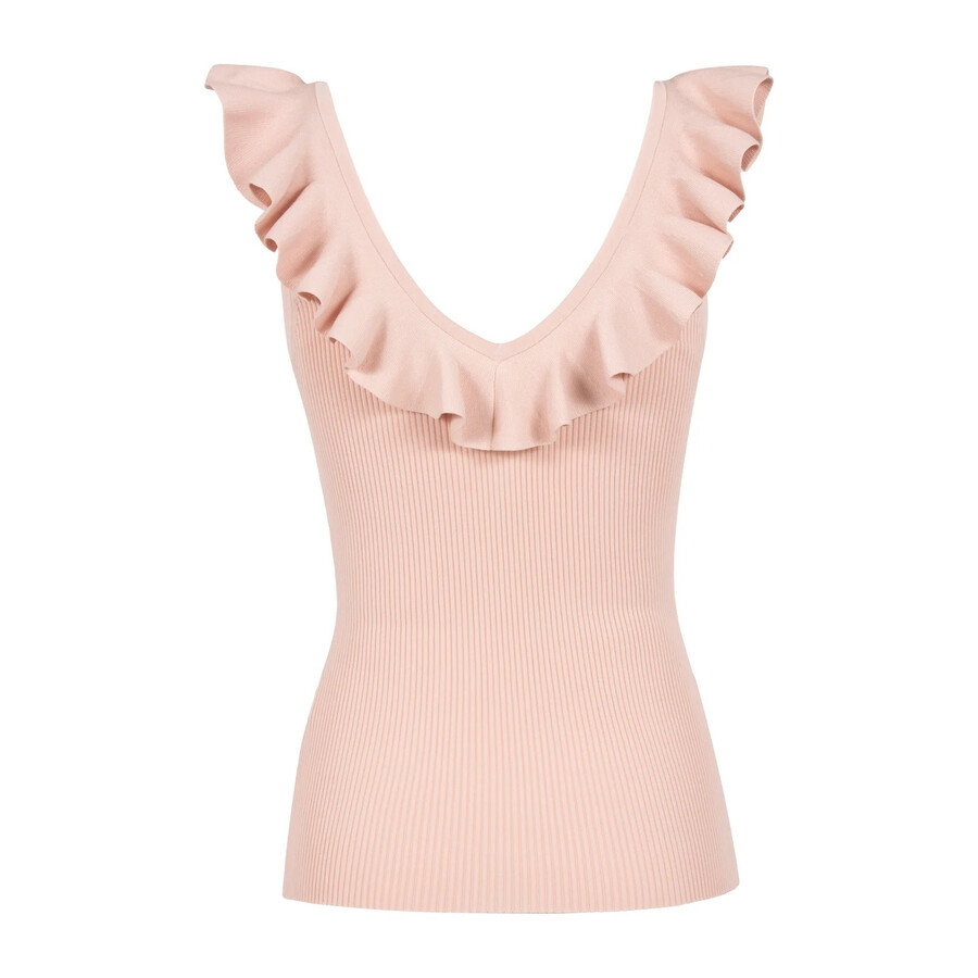 Zimmermann Dusty Pink Chintz Scoop Neck Frill Tank Top, Brand Size 1 ...