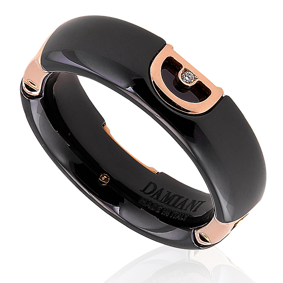 Damiani D.Icon Ceramic, Pink Gold and Diamond Ring, Size 9.5 20087248 ...