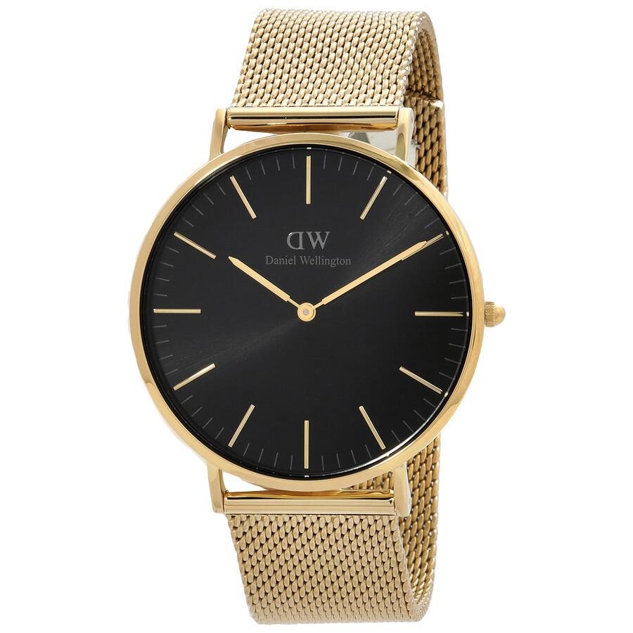Daniel Wellington Classic Mesh Onyx Quartz Black Dial Men's Watch ...