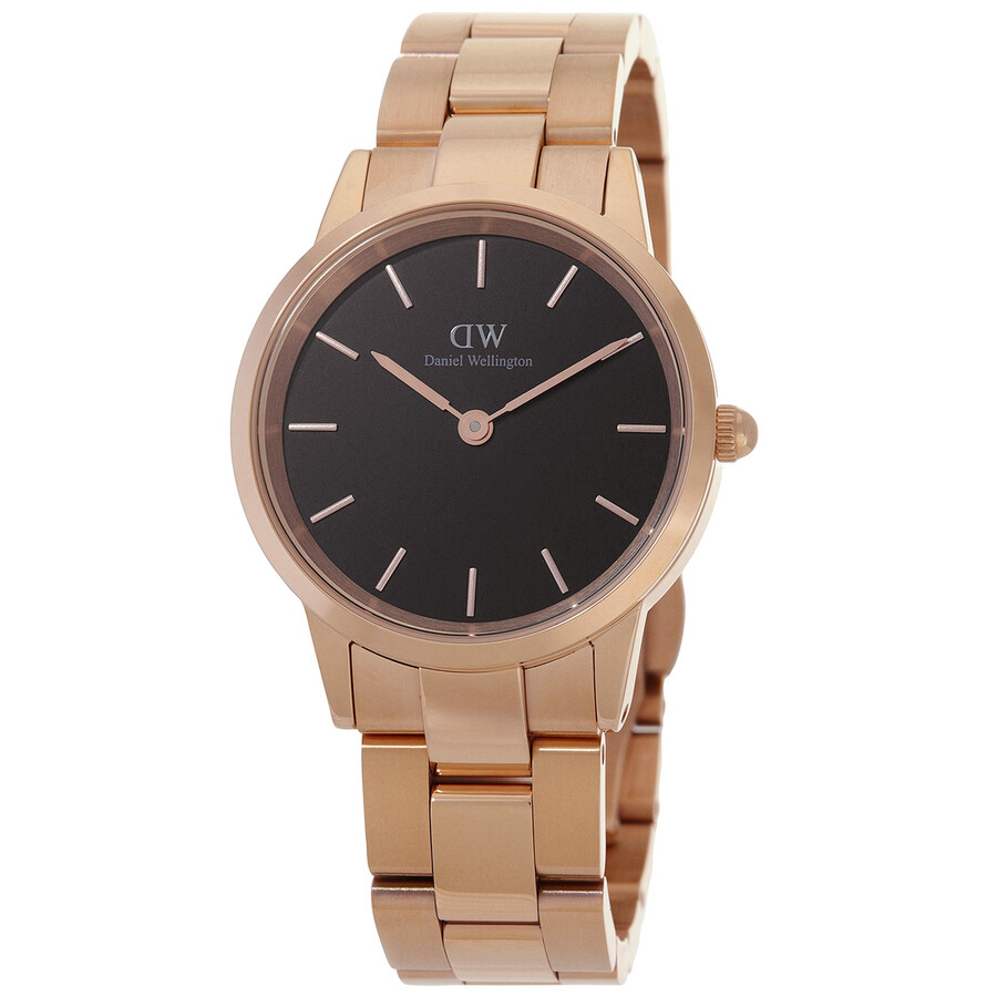 Daniel Wellington Iconic Link Quartz Black Dial Ladies Watch DW00100212 ...