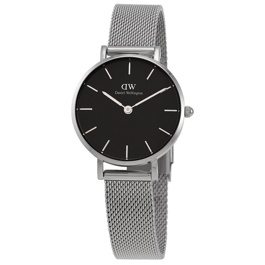Daniel Wellington Petite Sterling Quartz Black Dial Ladies Watch ...