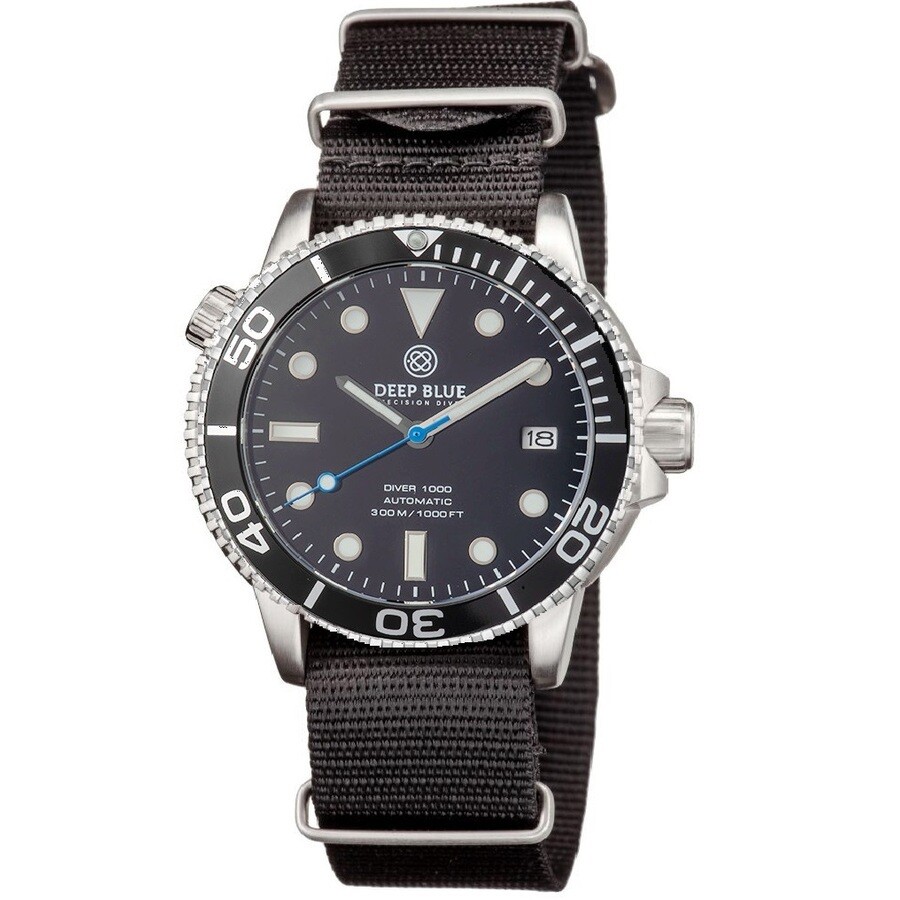 Deep Blue DIVER 40 Automatic Black Dial Watch DVR40BLKBLUESECNATO ...