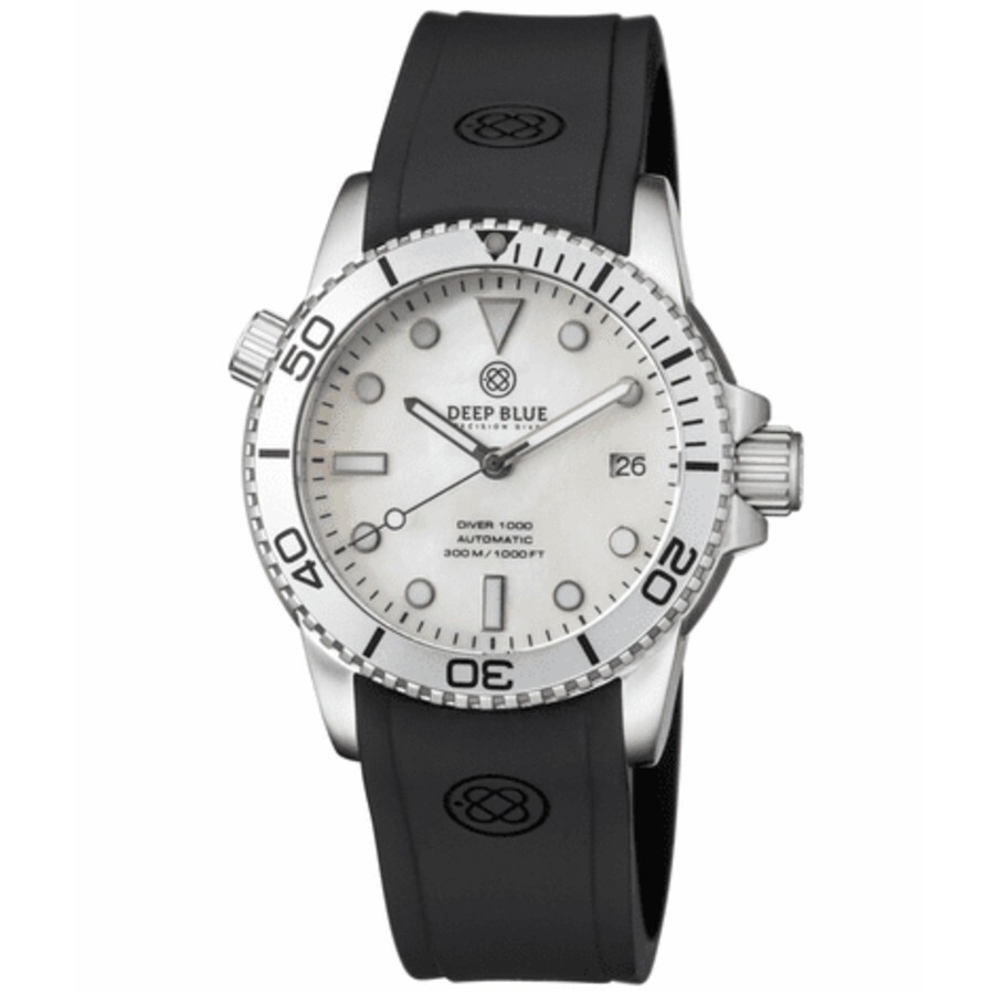 Deep Blue Diver 40 Collection Automatic White Mother of Pearl Dial ...