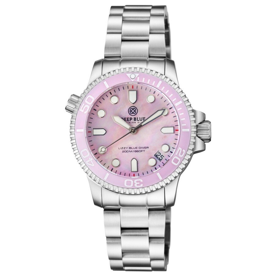Deep Blue LADIES "LIZZY BLUE" DIVE WATCH 36MM COLLECTION Mother of ...