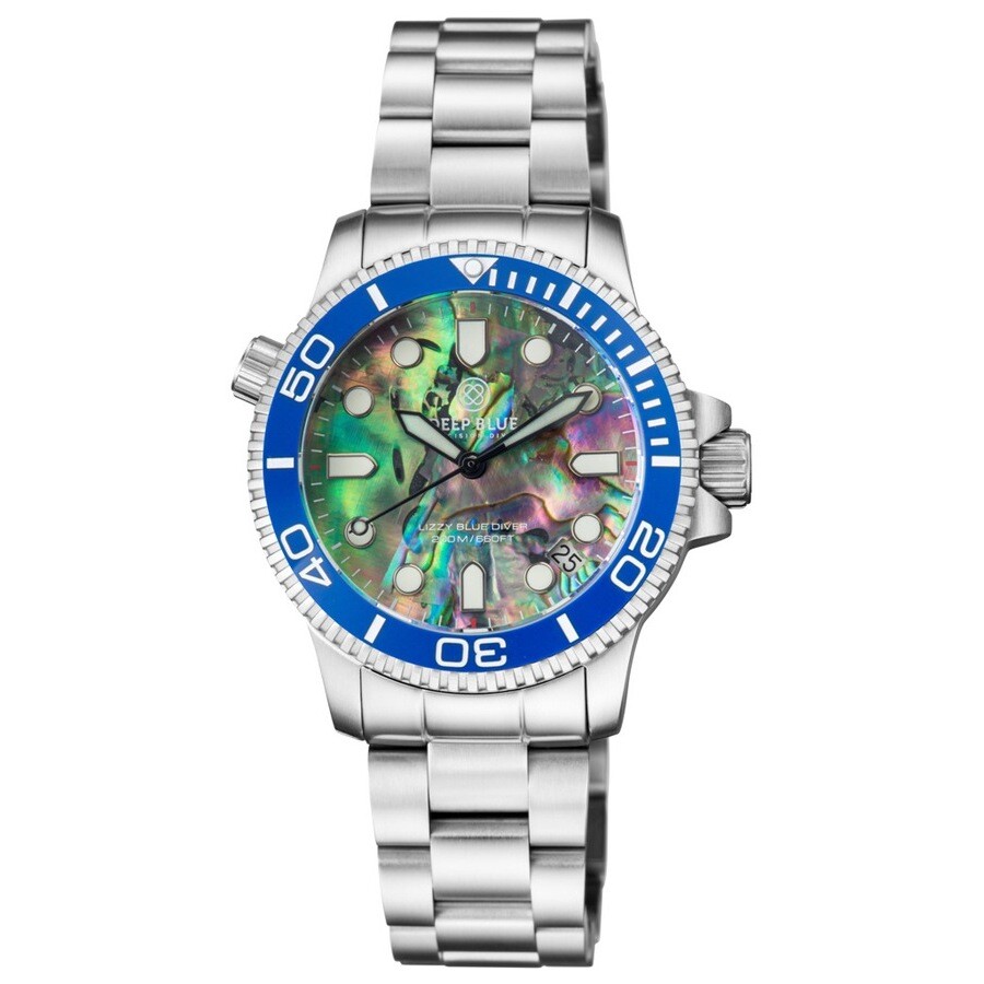 Deep Blue Llizzy Blue Diver Quartz Ladies Watch LIZBBLUEMULTIABALONE6 ...