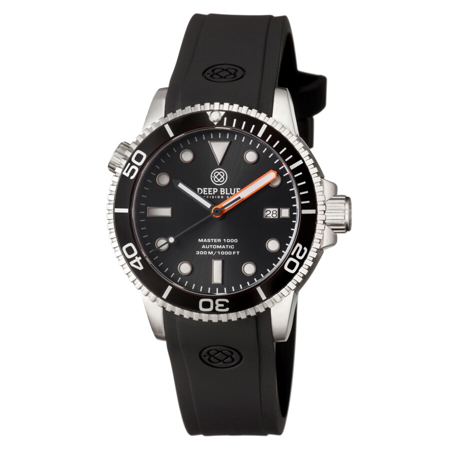 Deep Blue Master 1000 Automatic Diverl Men's Watch MAS1kBLKORGMIN ...