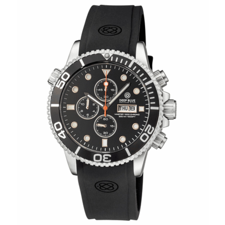 Deep Blue Master 1000 Quartz Chronograph Diver Black Dial Unisex Watch ...
